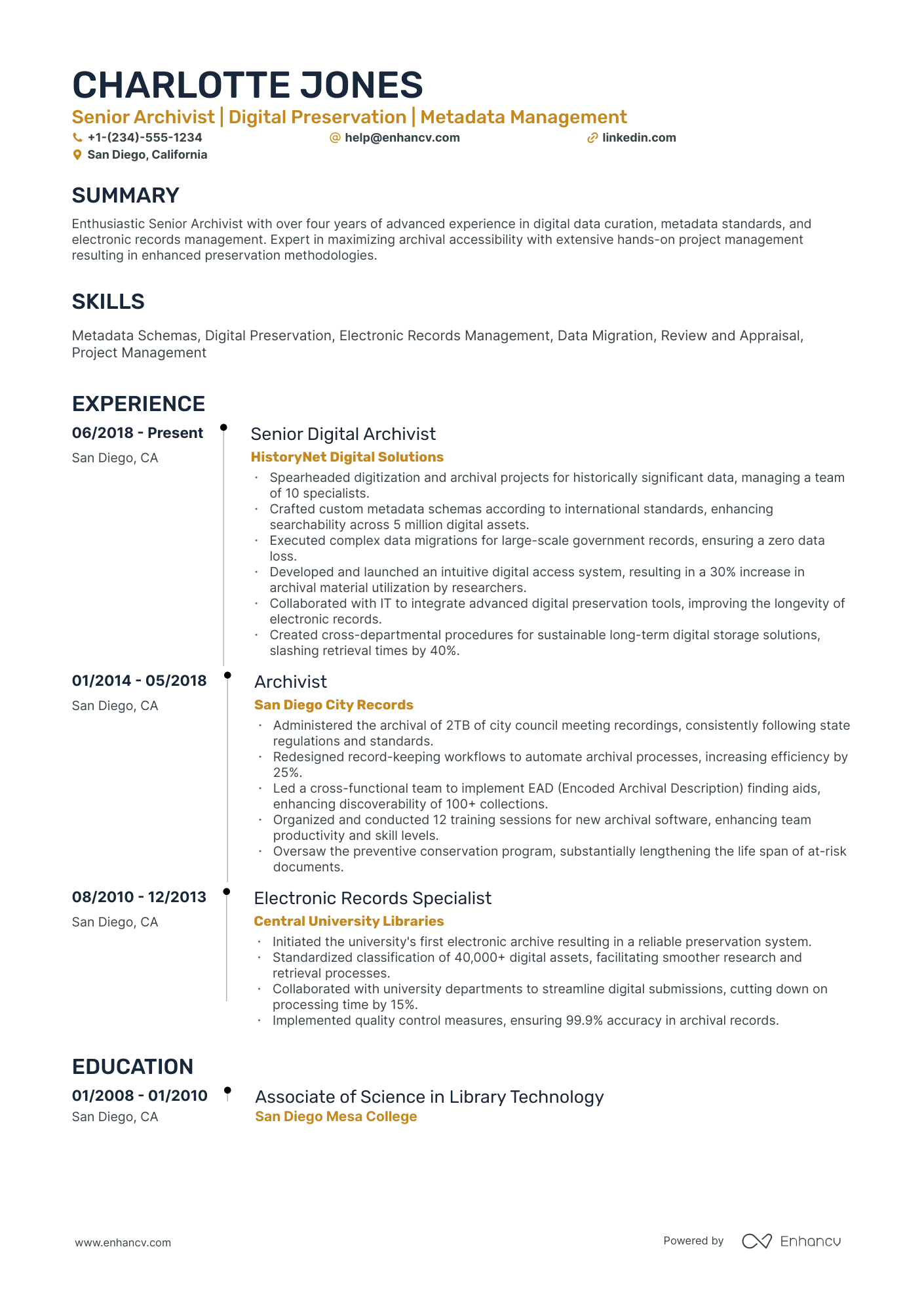 10 Archivist Resume Examples & Guide for 2026