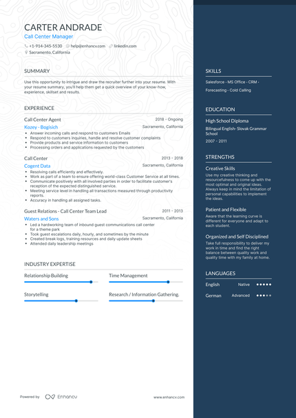 Call Center Manager Resume Examples & Guide for 2023 (Layout, Skills ...