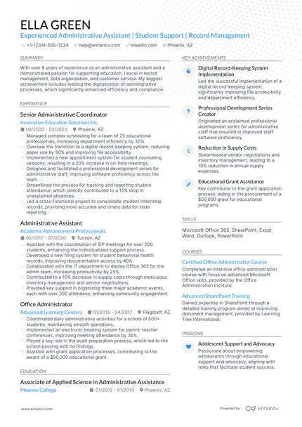 10 School Administrative Assistant Resume Examples & Guide for 2026