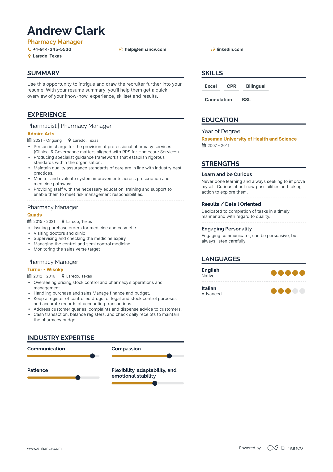 Pharmacy Manager Resume Examples & Guide for 2023 (Layout, Skills ...