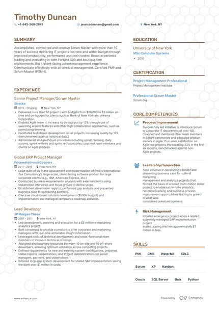 9 Scrum Master Resume Examples & Guide for 2024
