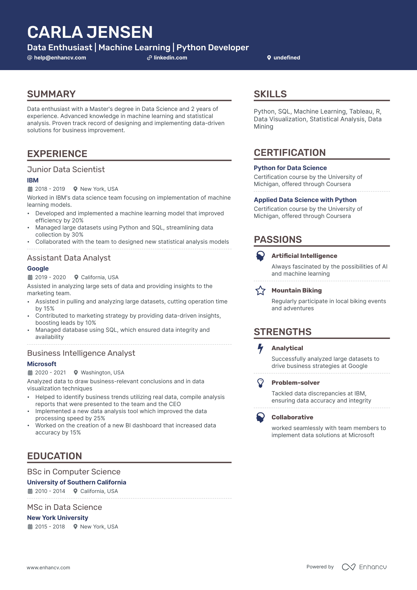 10 Entry-Level Data Scientist Resume Examples & Guide for 2025