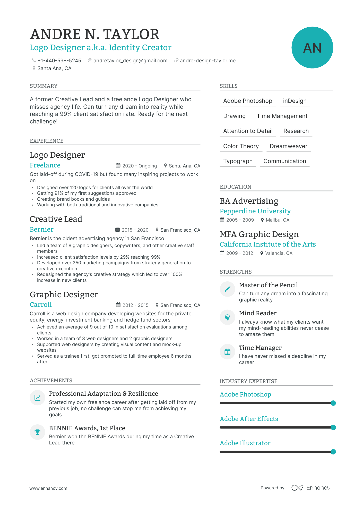 5 Logo Designer Resume Examples & Guide for 2024