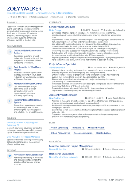 5 Project Controls Manager Resume Examples & Guide for 2024