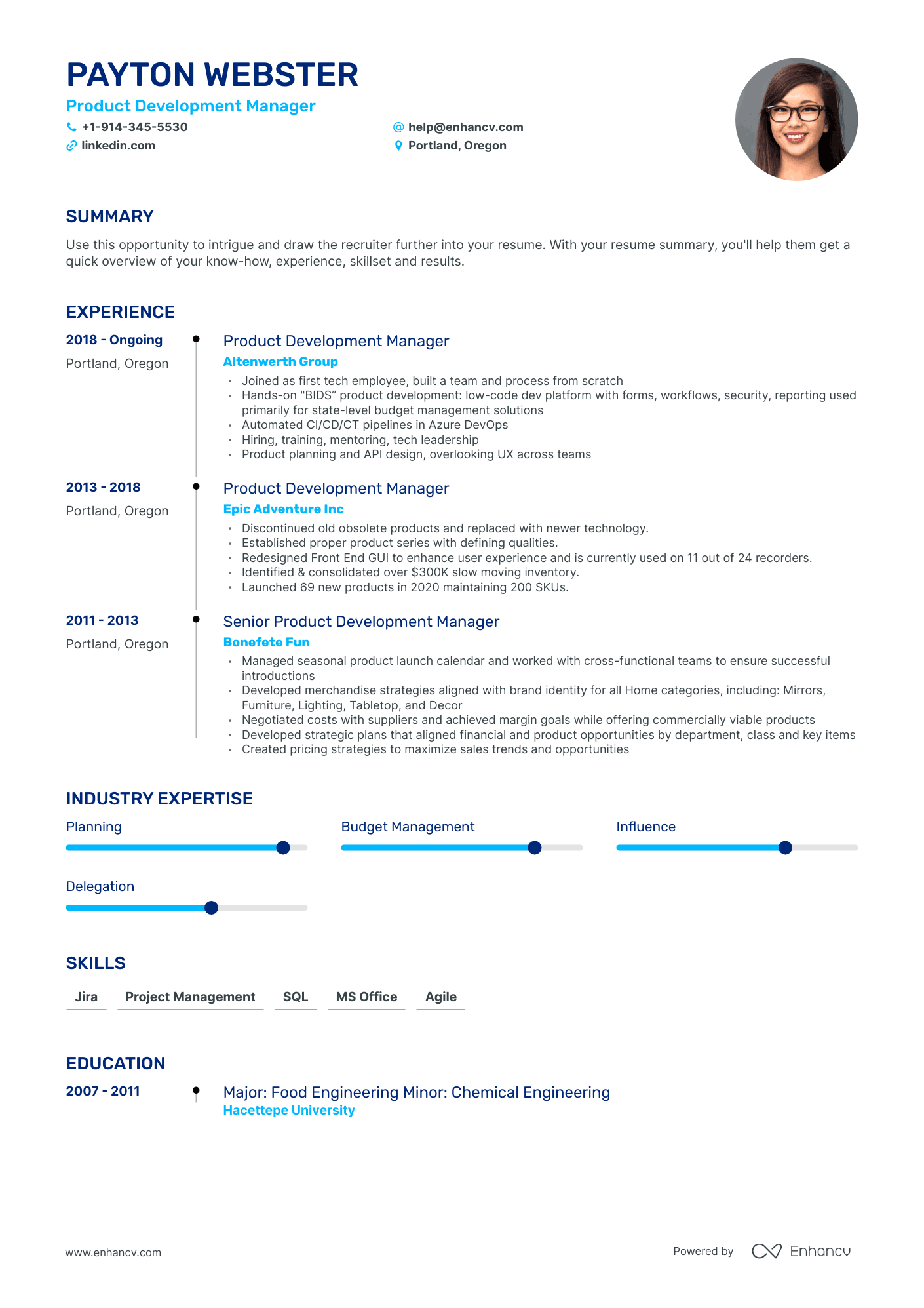 Product Development Manager Resume Examples & Guide for 2023 (Layout ...