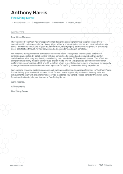 13 Professional Restaurant Manager Cover Letter Examples and Template ...