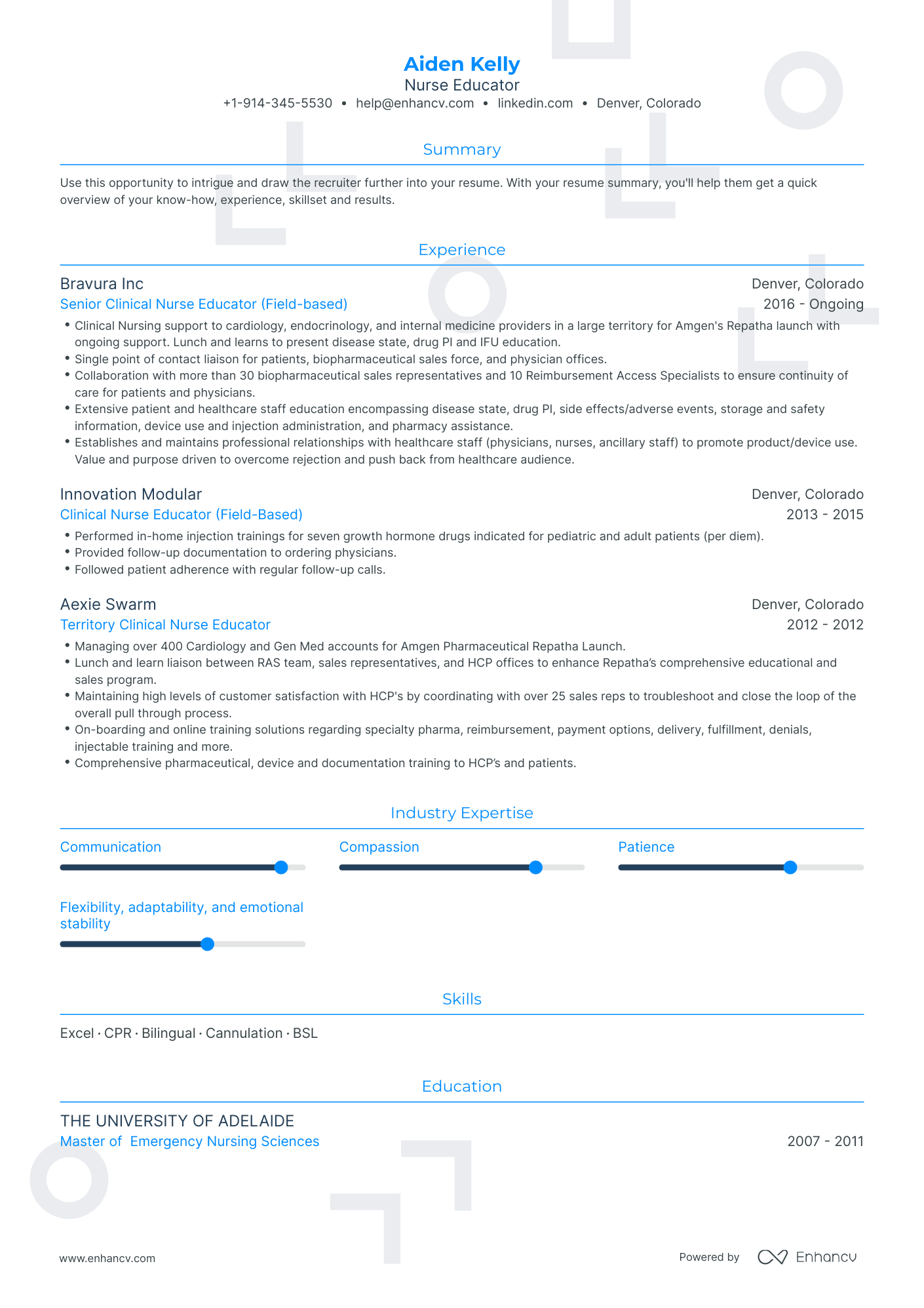 Nurse Educator Resume Examples & Guide for 2023 (Layout, Skills ...