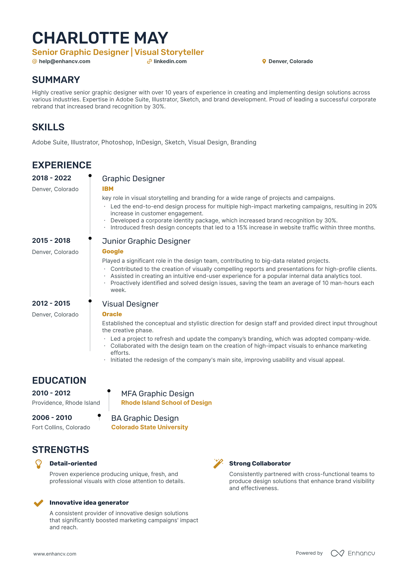 10 Senior Graphic Designer Resume Examples & Guide for 2026