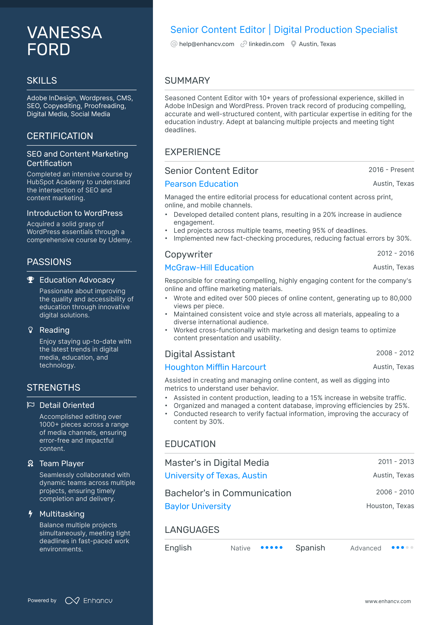 10 Content Editor Resume Examples & Guide for 2025
