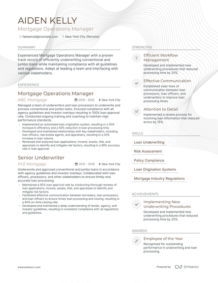 5 Mortgage Operations Manager Resume Examples & Guide for 2023
