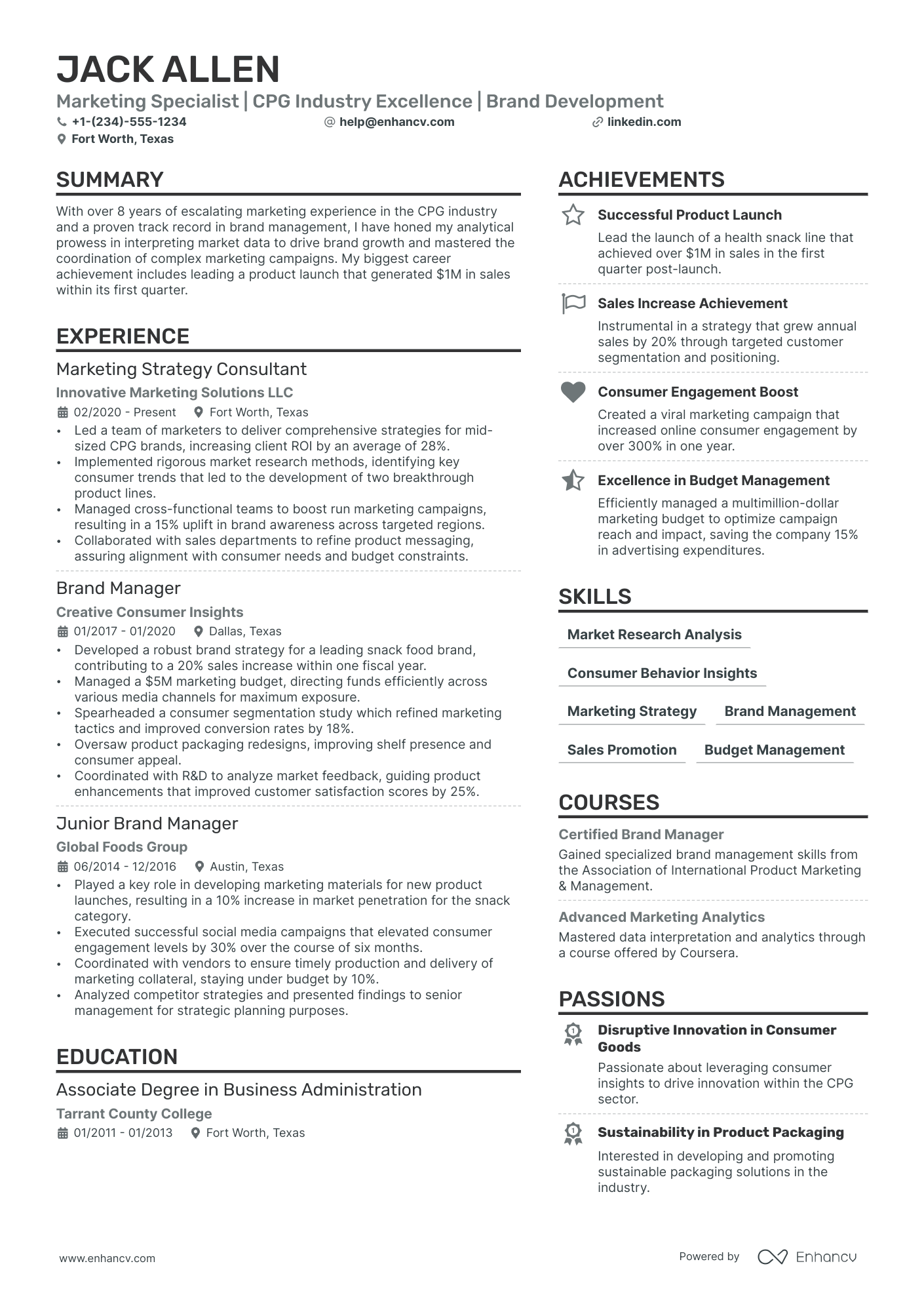 27 Brand Manager Resume Examples & Guide for 2026