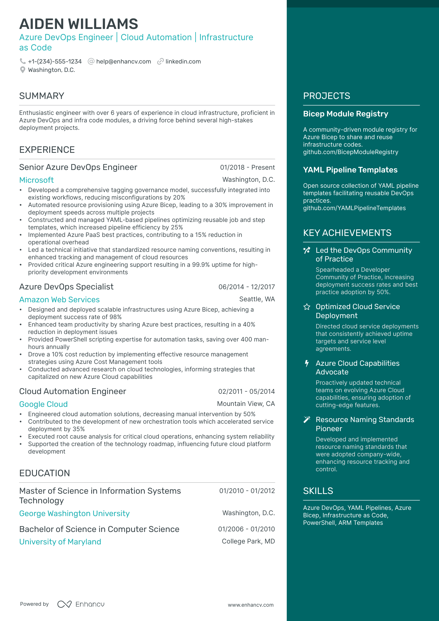 10 Azure Devops Engineer Resume Examples & Guide for 2025