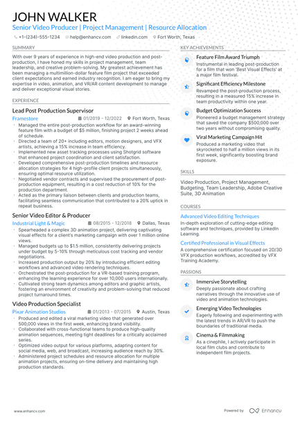 10 Freelance Producer Resume Examples & Guide for 2025