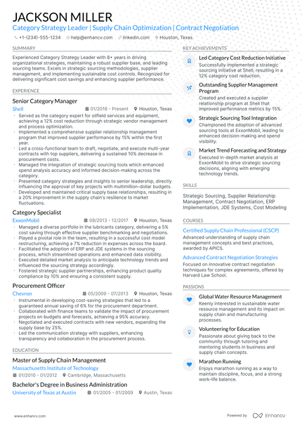 10 Commodity Manager Resume Examples & Guide for 2026