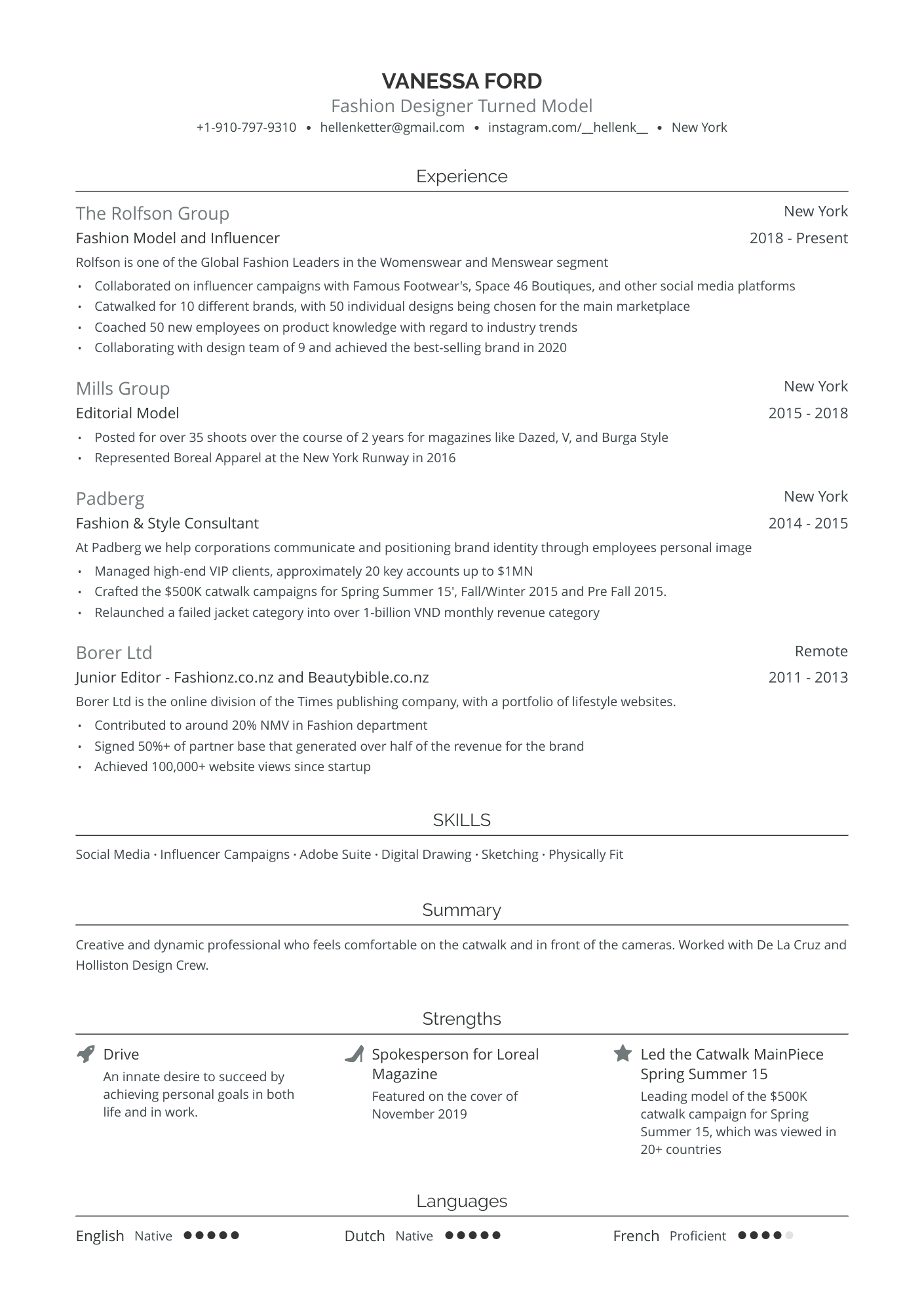 5 Model Resume Examples & Guide for 2024