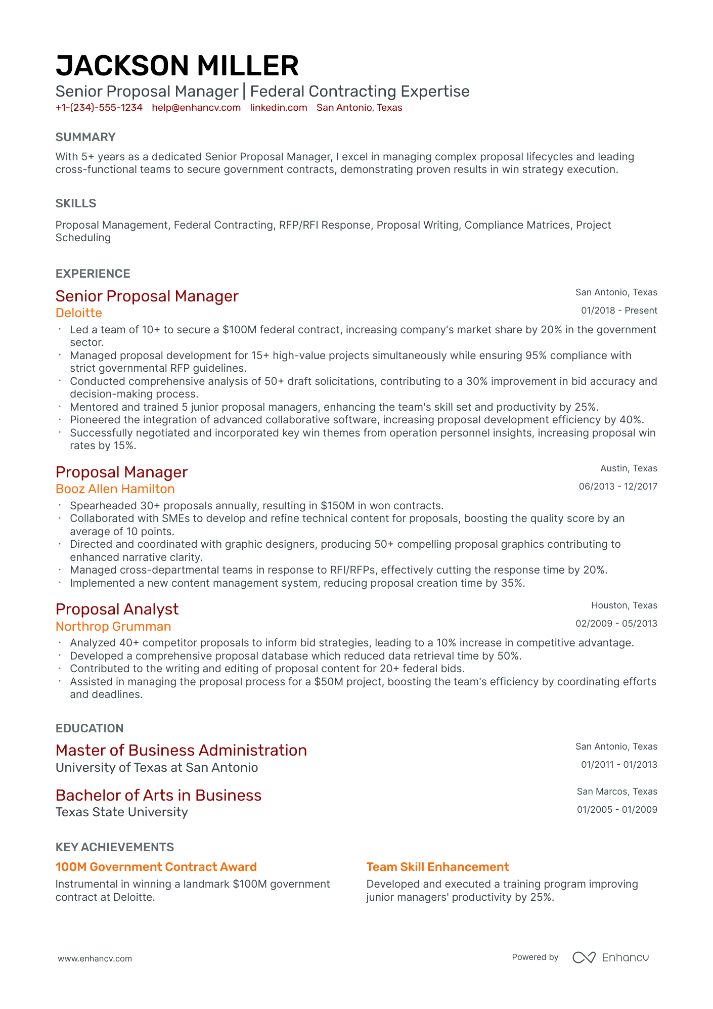 10 Proposal Manager Resume Examples & Guide for 2026