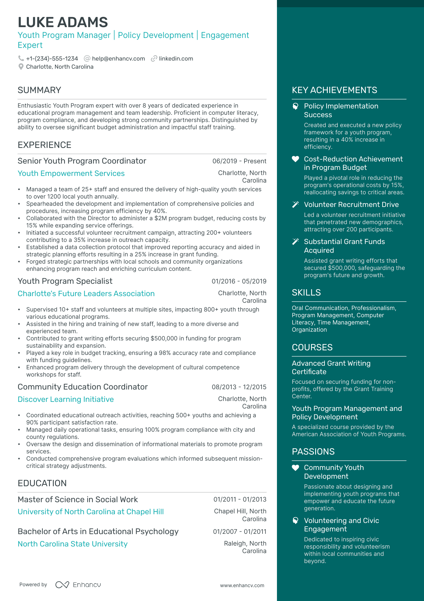 10 Youth Program Manager Resume Examples & Guide for 2026