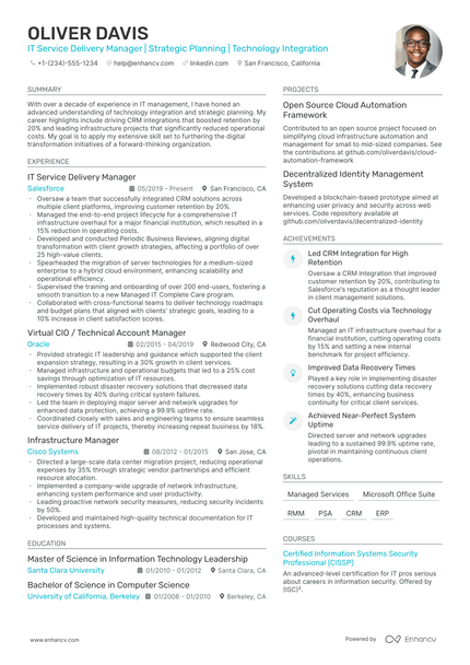 5 IT Service Delivery Manager Resume Examples & Guide for 2024