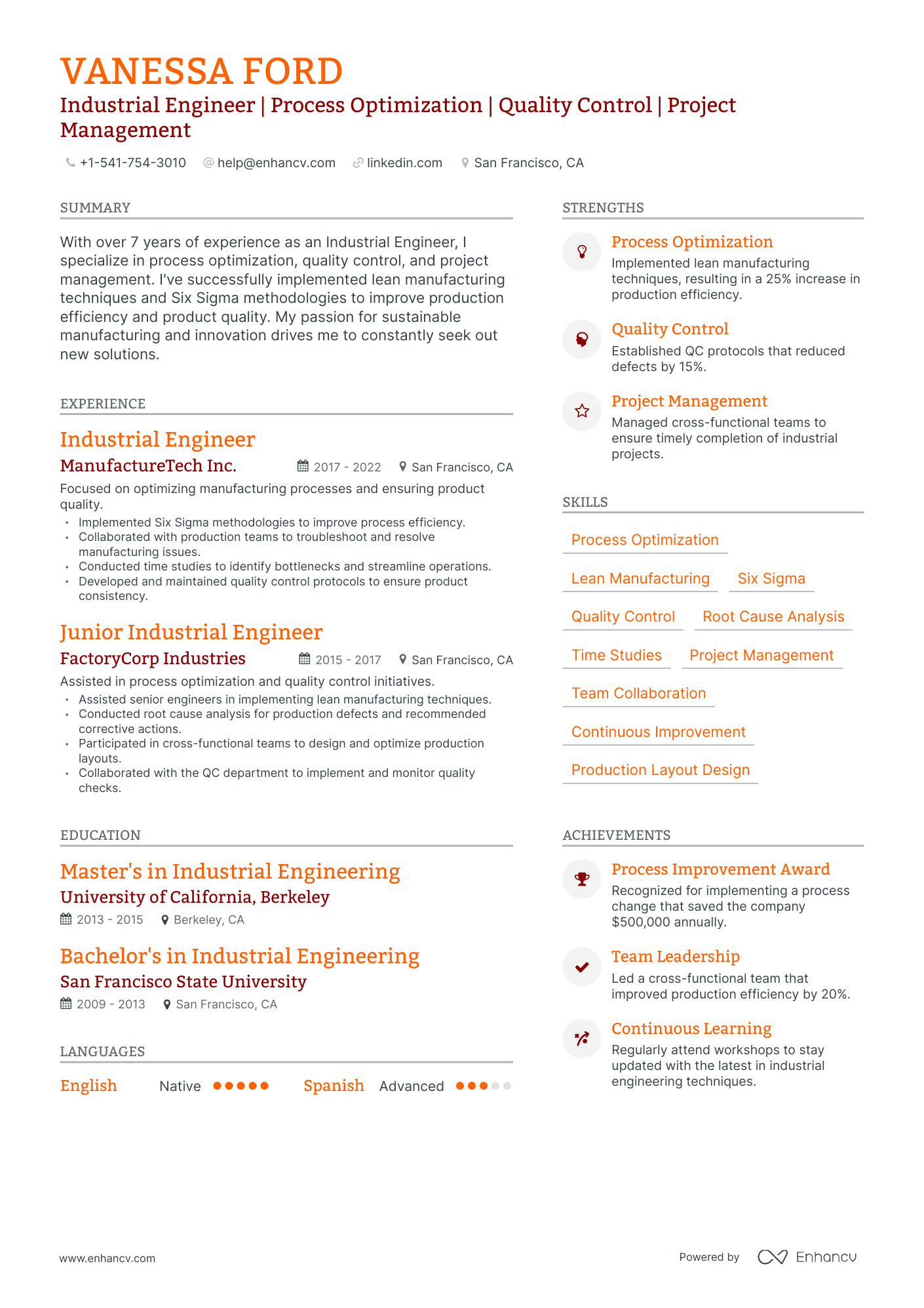 5 Industrial Engineer Resume Examples & Guide for 2023