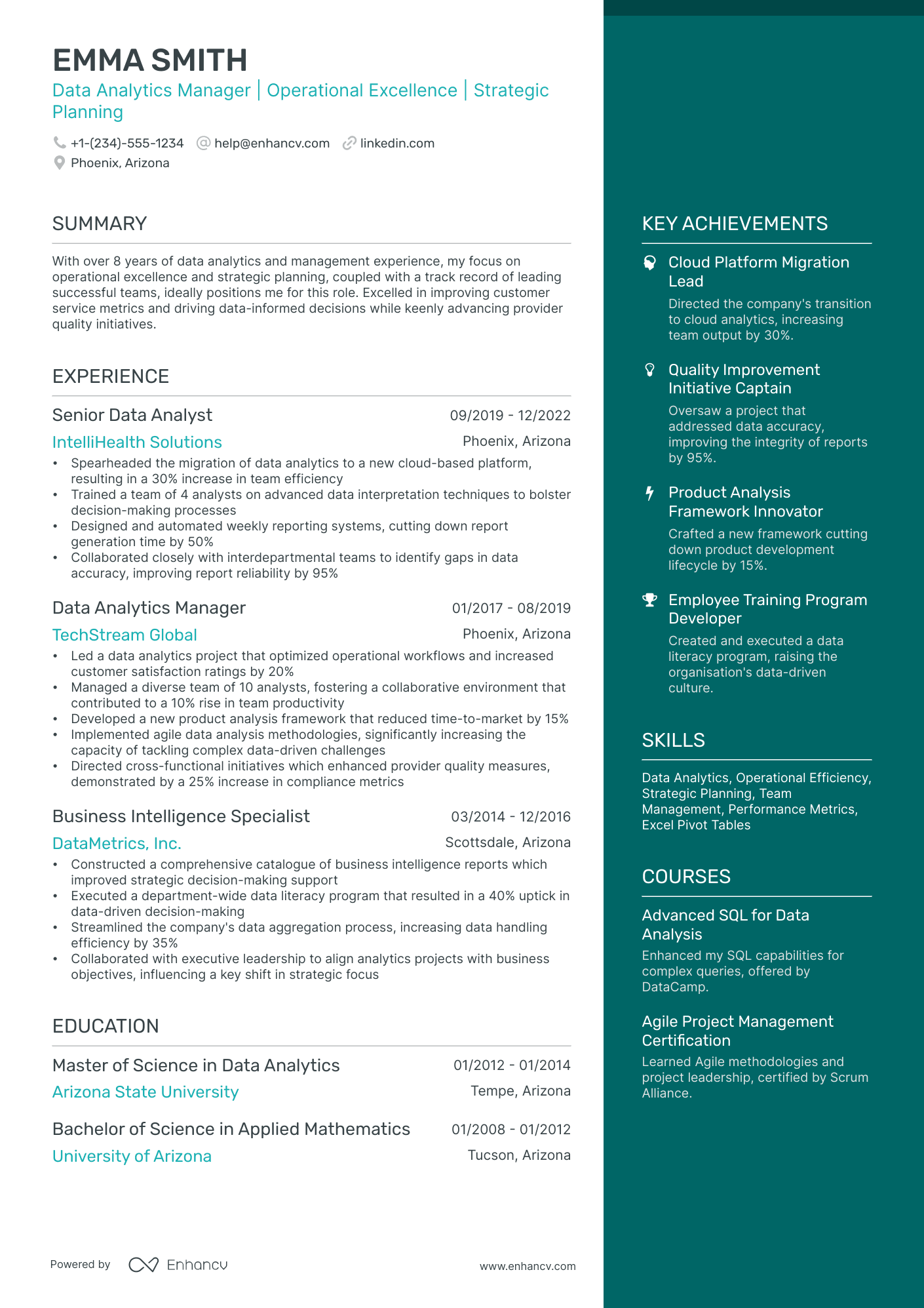 10 Analytics Manager Resume Examples & Guide for 2026