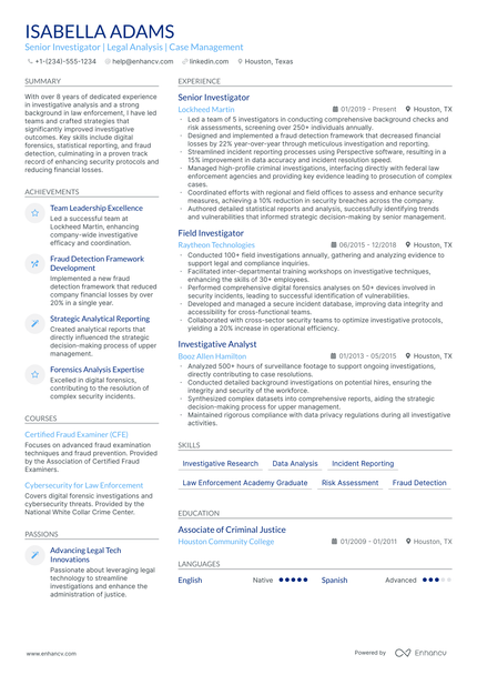 5 Investigator Resume Examples & Guide for 2024