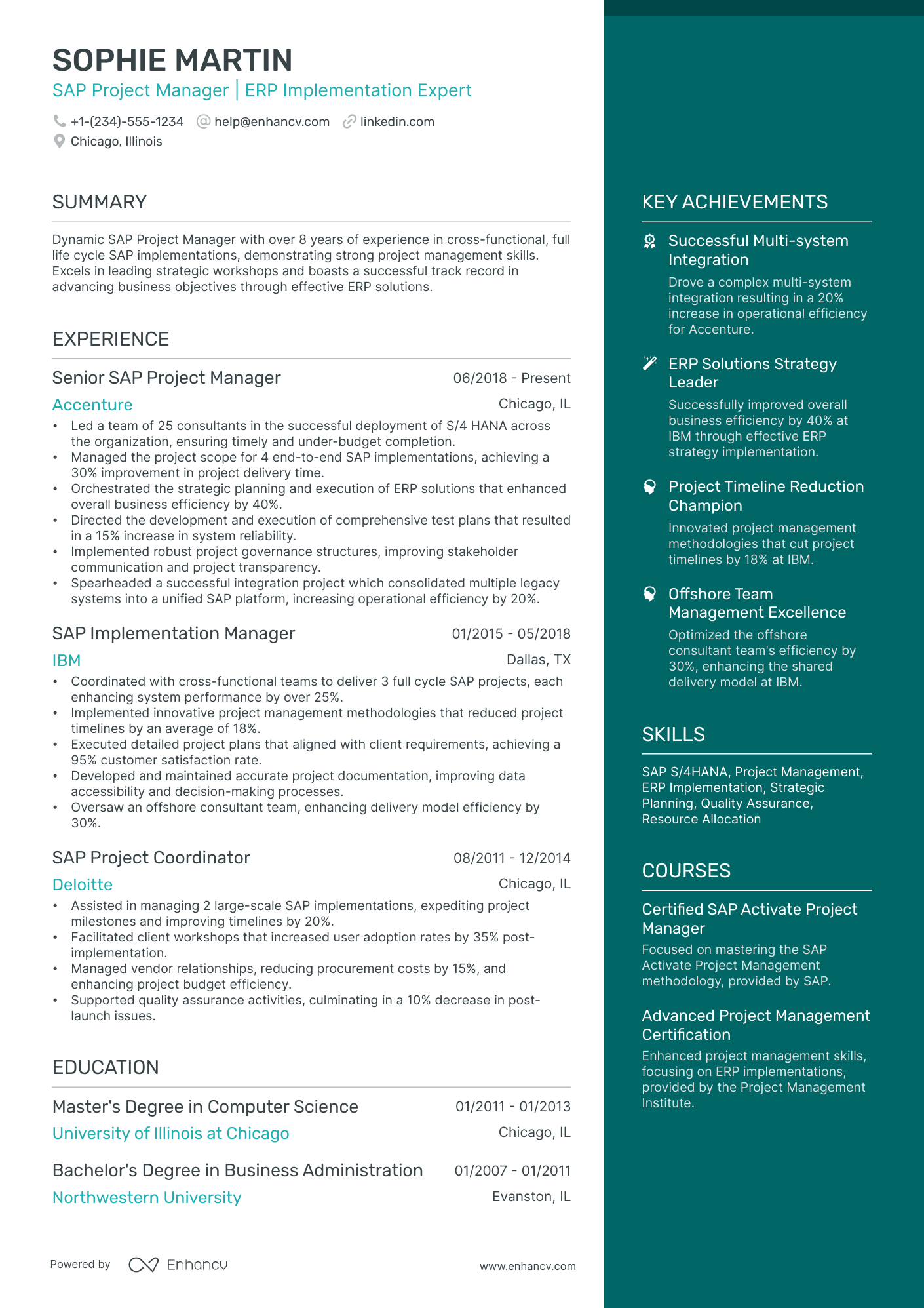 10 SAP Project Manager Resume Examples & Guide for 2025