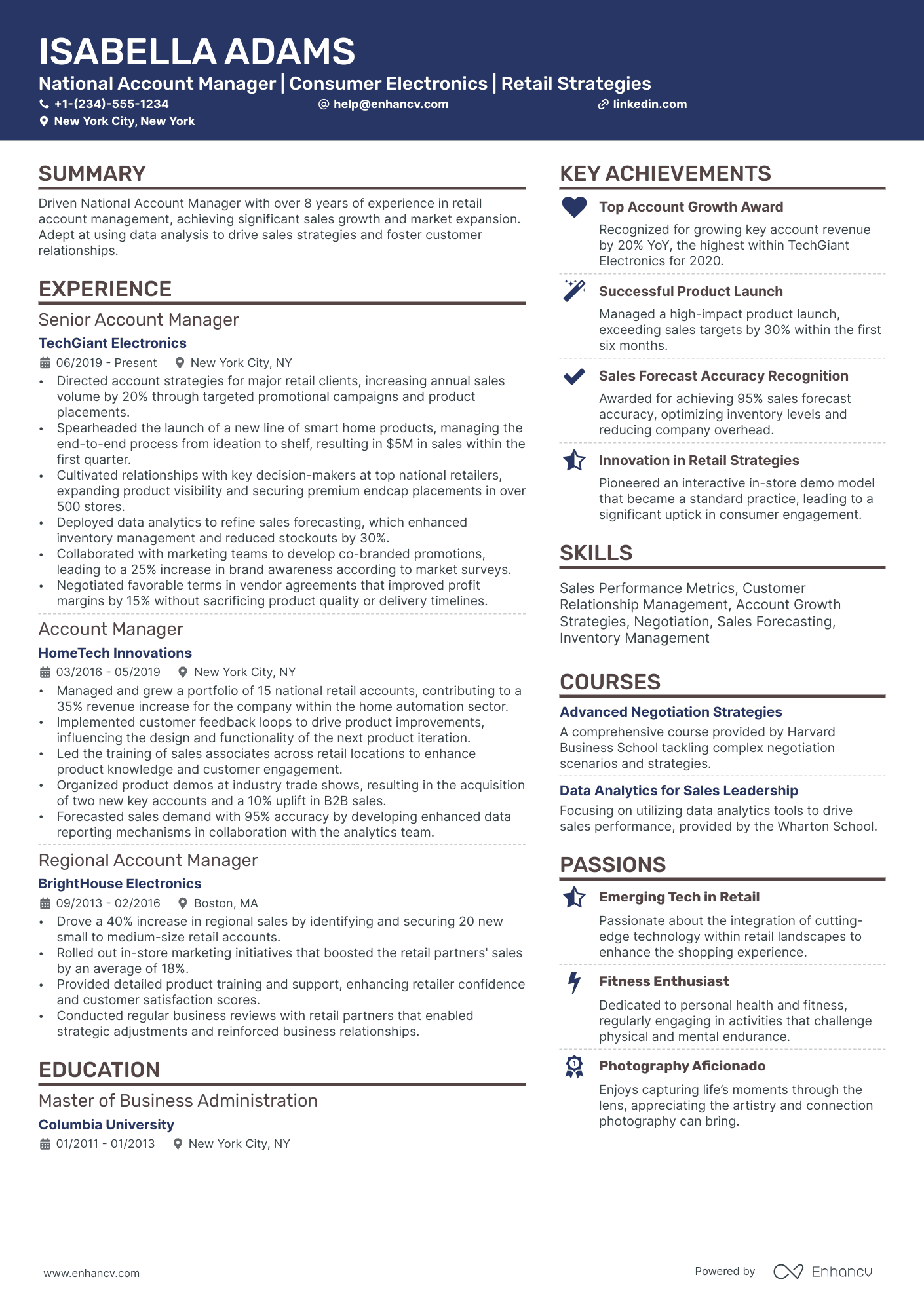 10 National Account Manager Resume Examples & Guide for 2026