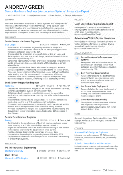 10 Hardware Engineer Resume Examples & Guide for 2026