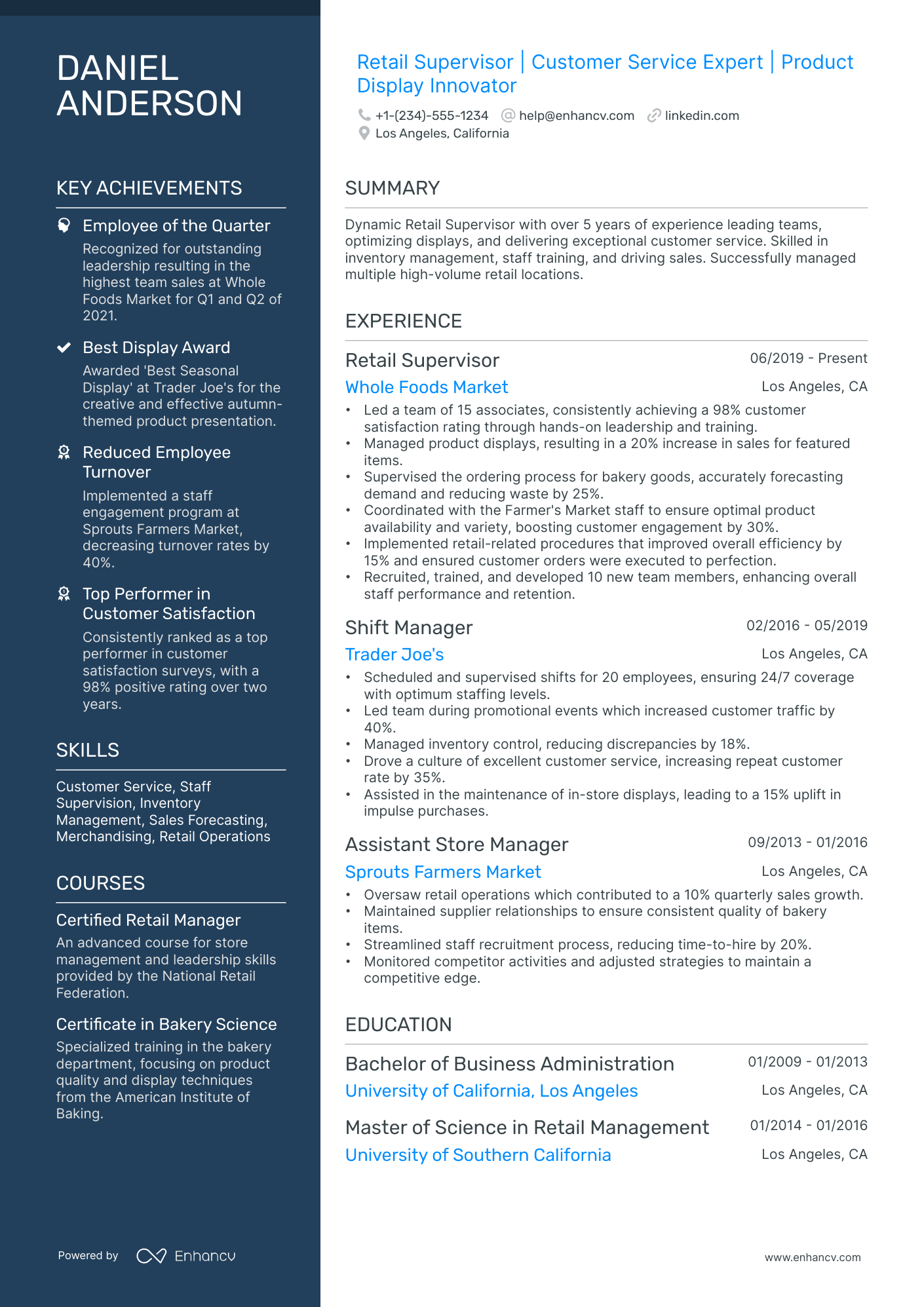 10 Retail Sales Supervisor Resume Examples & Guide for 2026
