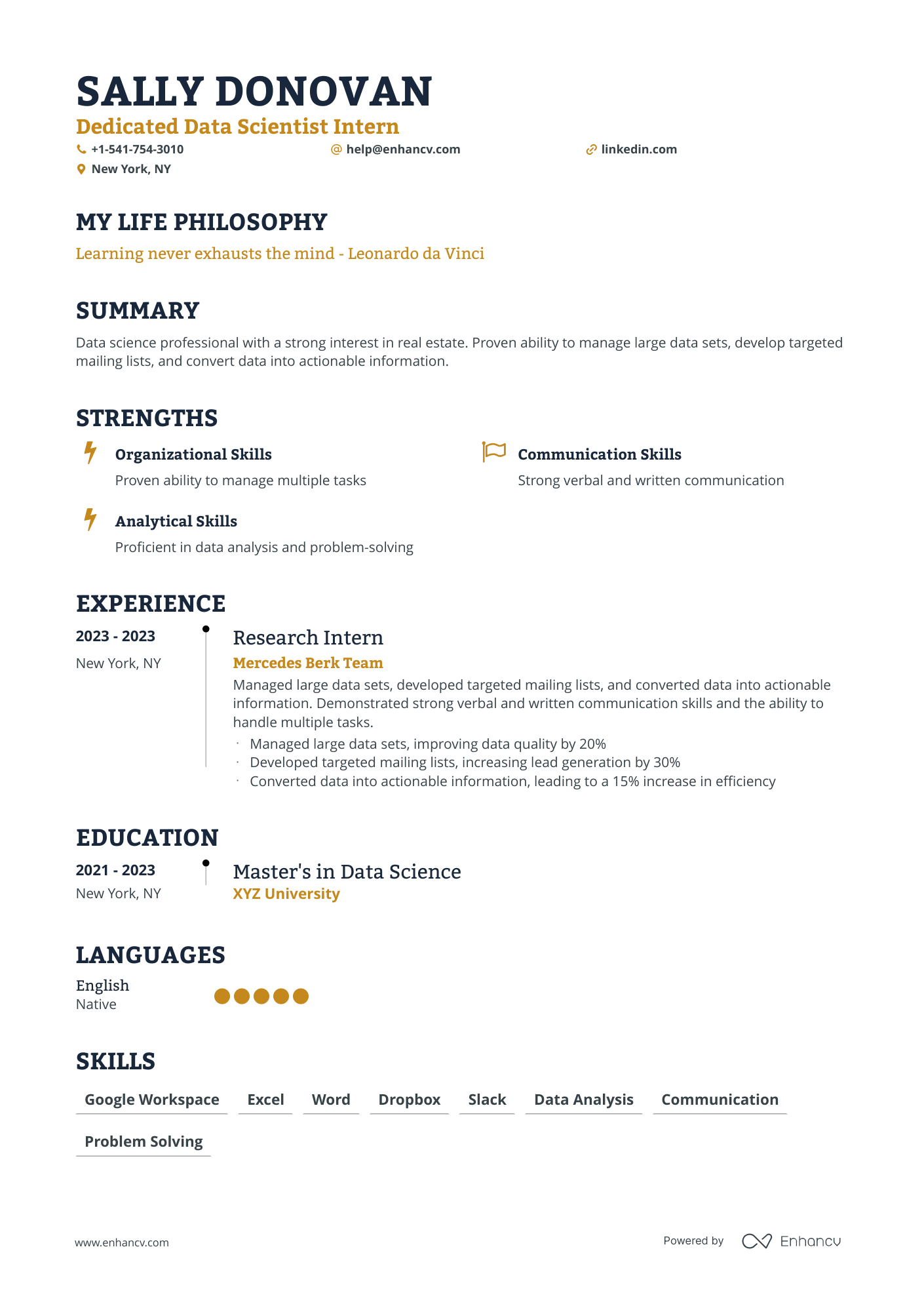 5 Intern Resume Examples & Guide for 2025