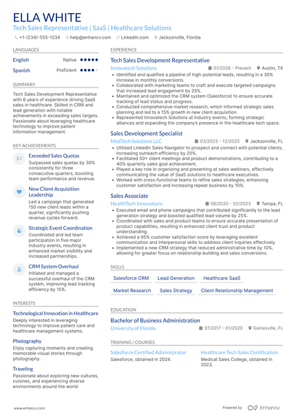 17 Tech Sales Resume Examples & Guide for 2026