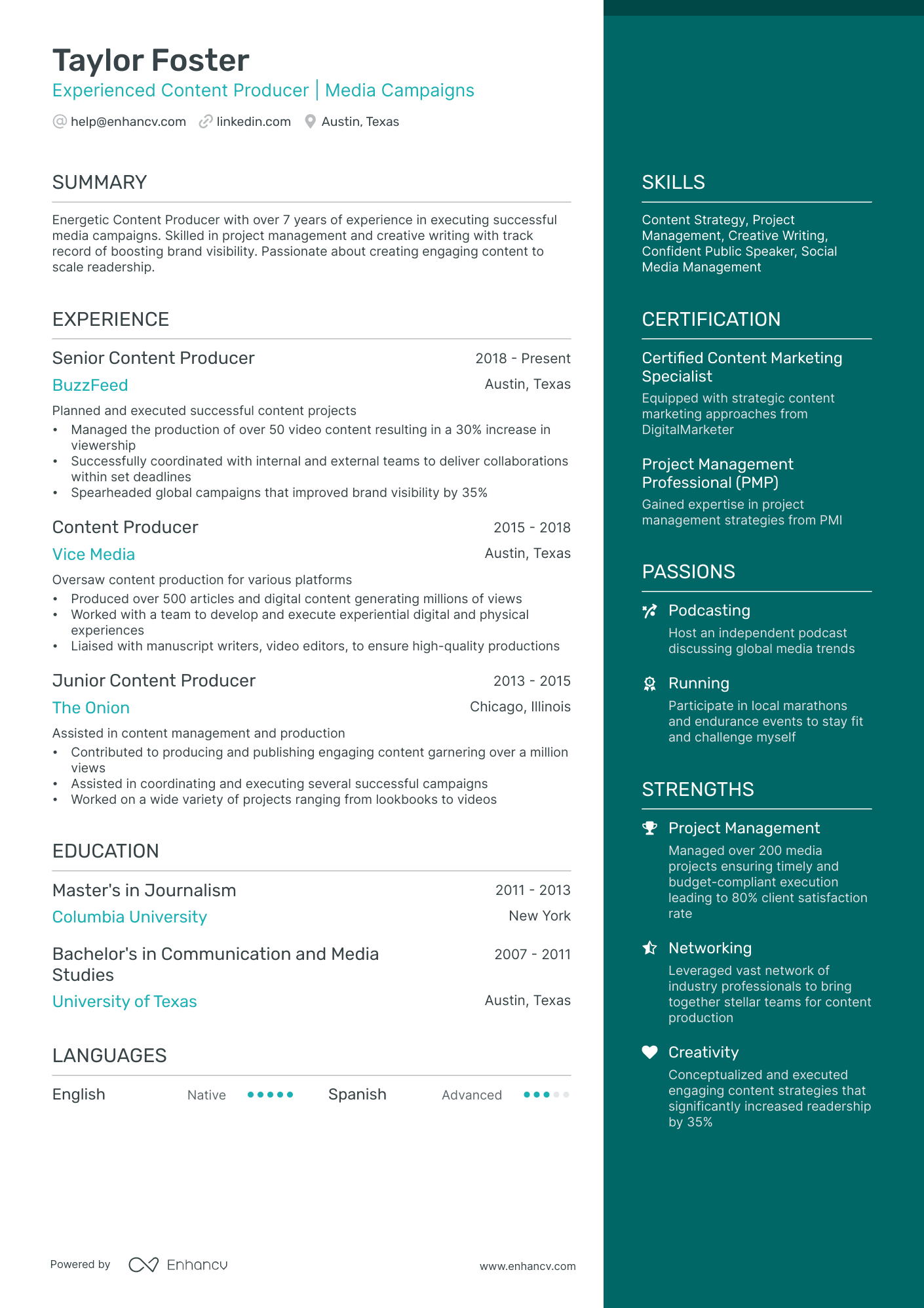 10 Creative Producer Resume Examples & Guide for 2026