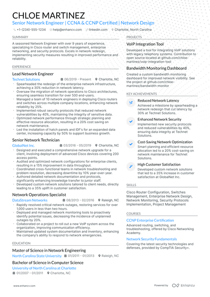 10 Ccna Network Engineer Resume Examples & Guide for 2025