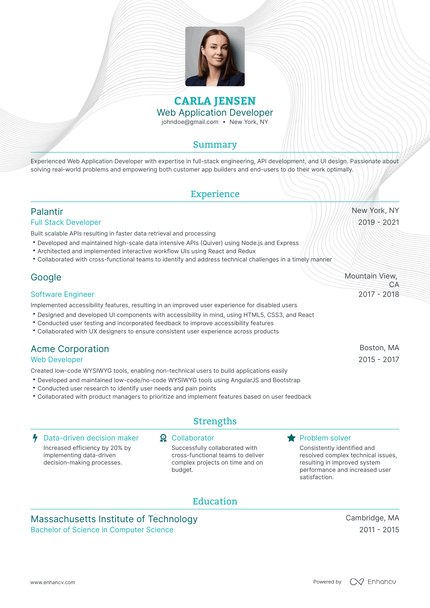 5 Web Application Developer Resume Examples & Guide for 2023