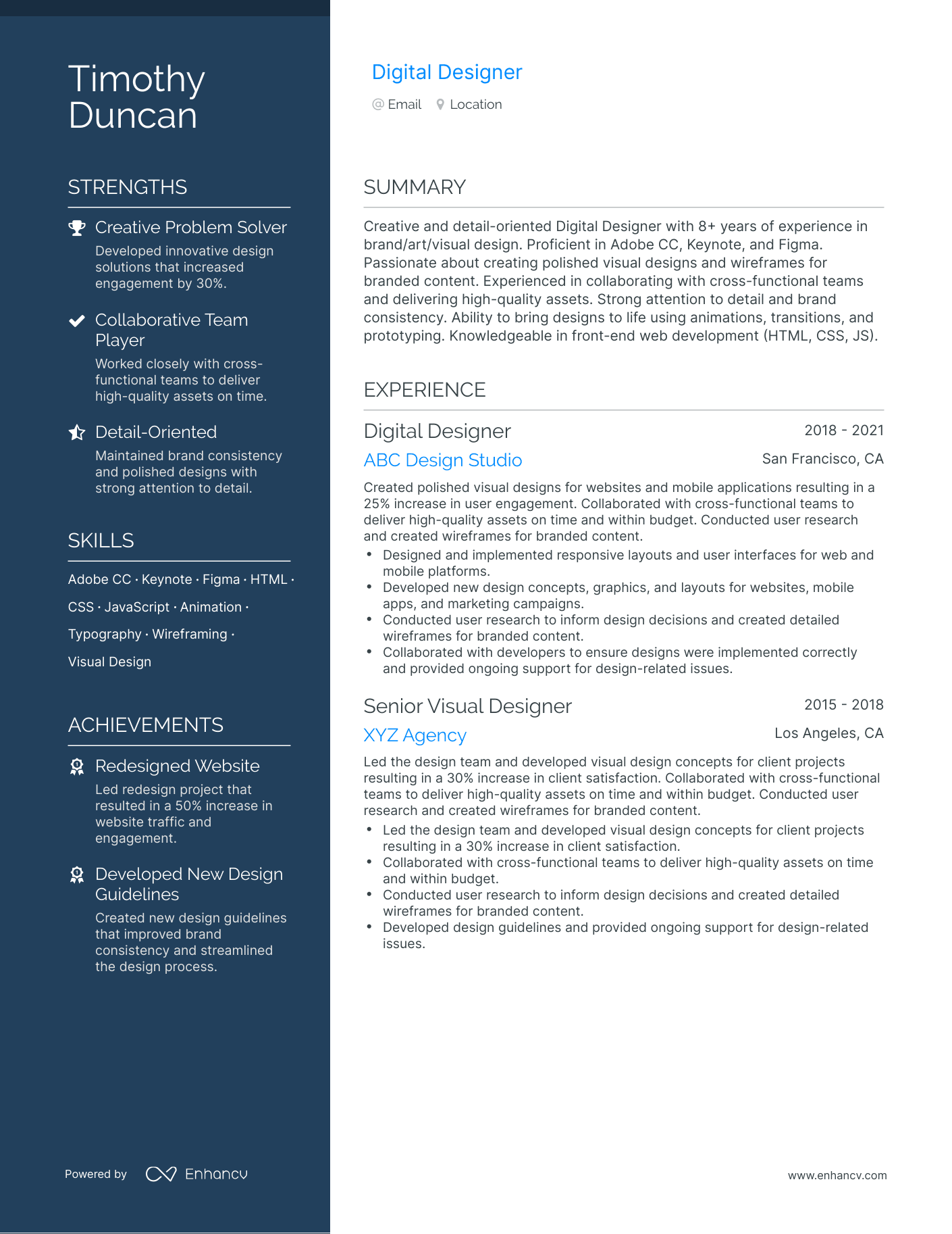5 Digital Designer Resume Examples & Guide for 2024