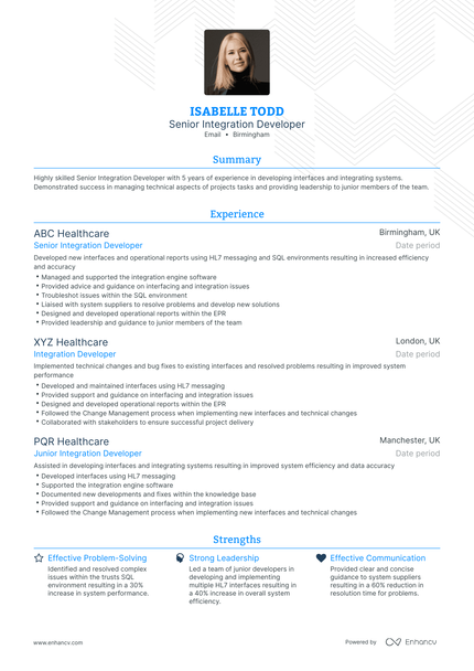 5 Integration Developer Resume Examples & Guide for 2024