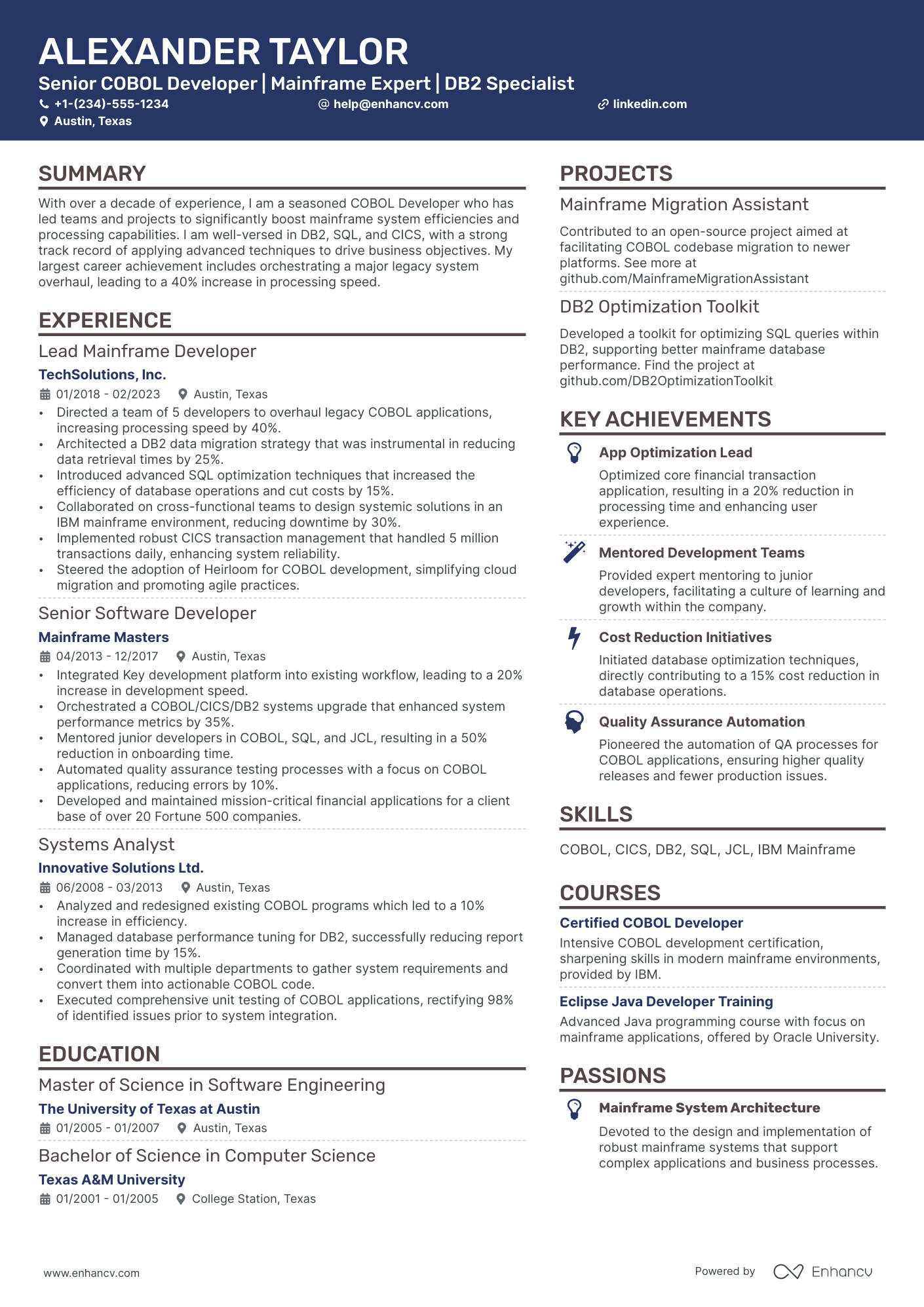 10 Cobol Developer Resume Examples & Guide for 2026