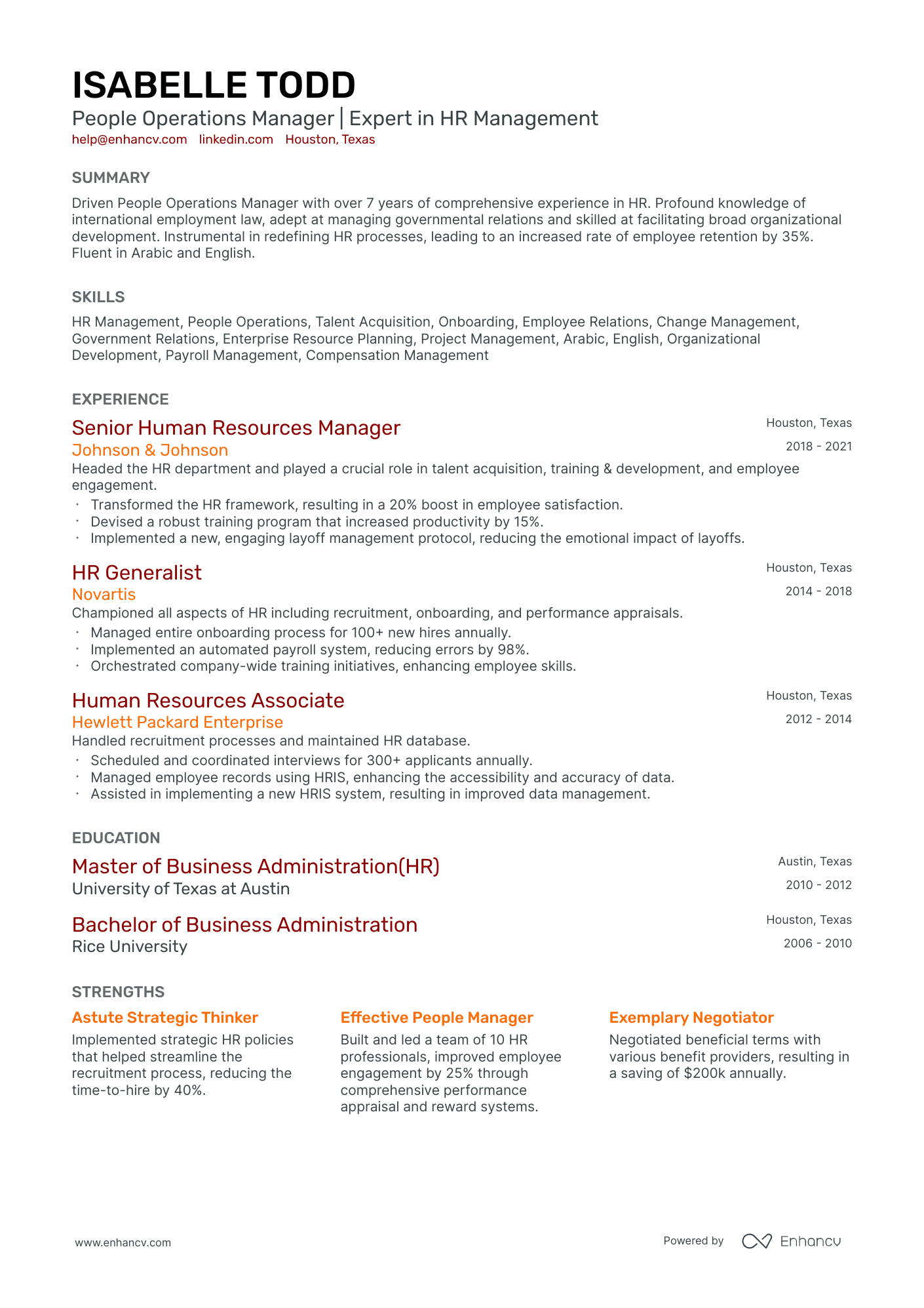 10 People Operations Manager Resume Examples & Guide for 2026