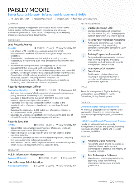 10 Records Manager Resume Examples & Guide for 2026