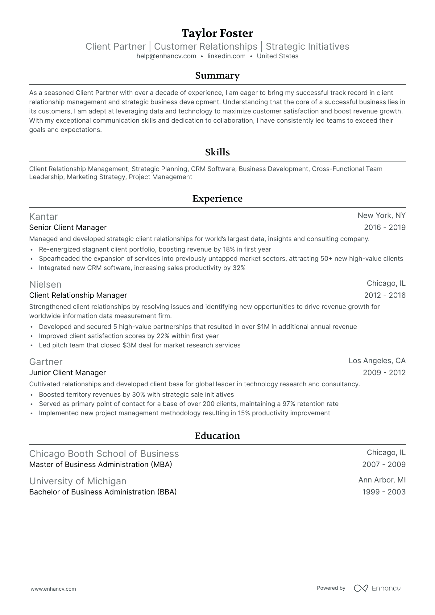 10 Client Partner Resume Examples & Guide for 2026