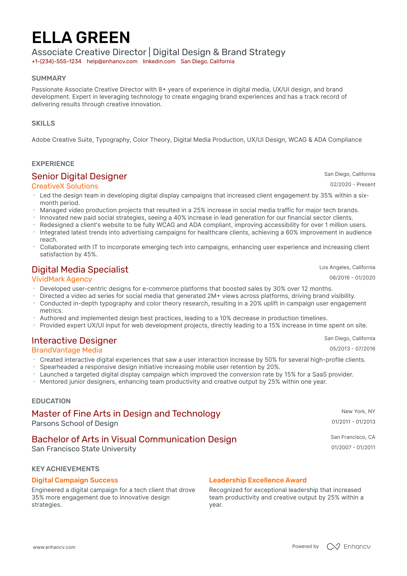 10 Associate Creative Director Resume Examples & Guide for 2026