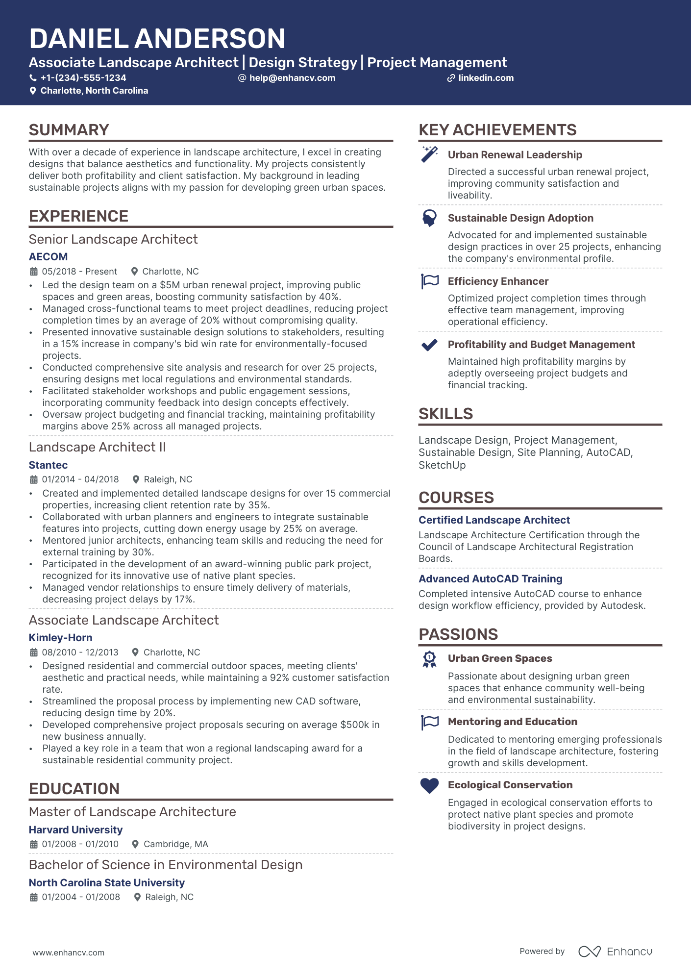 10 Landscape Architect Resume Examples & Guide for 2026