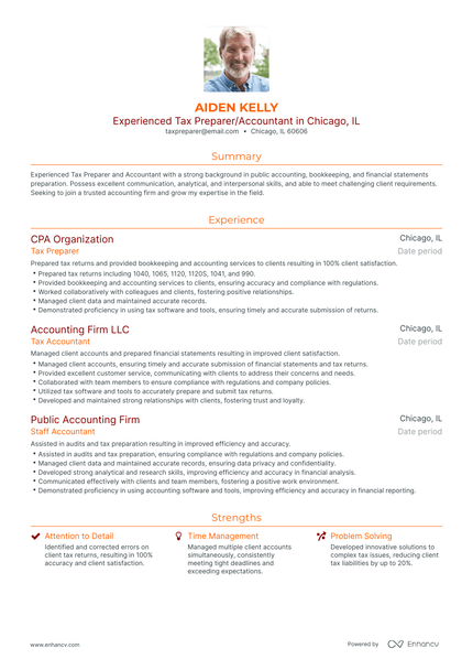 5 Tax Preparer Resume Examples & Guide for 2024