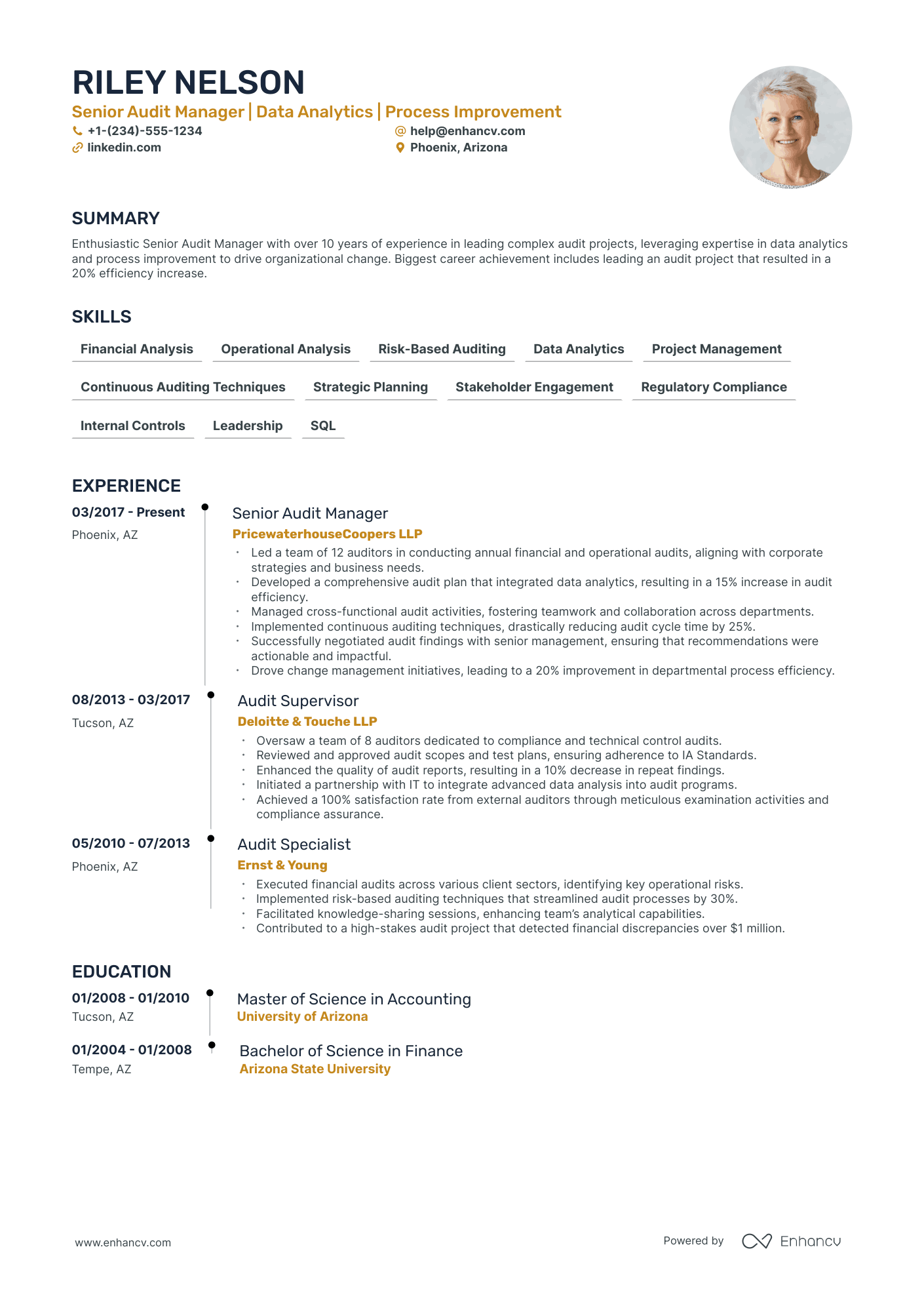 5 Internal Audit Manager Resume Examples & Guide for 2024