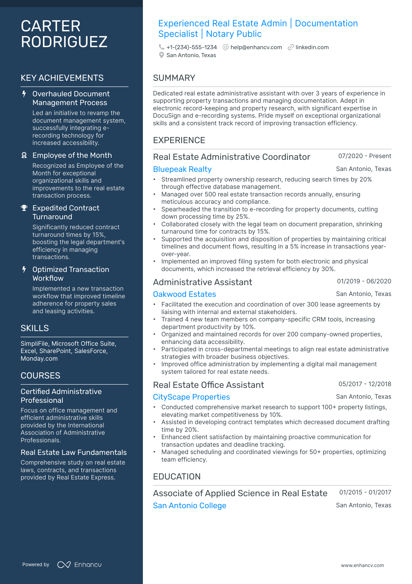 10 Real Estate Administrative Assistant Resume Examples & Guide for 2026