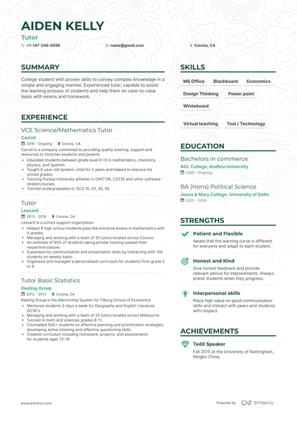 6 Tutor Resume Examples & Guide for 2024