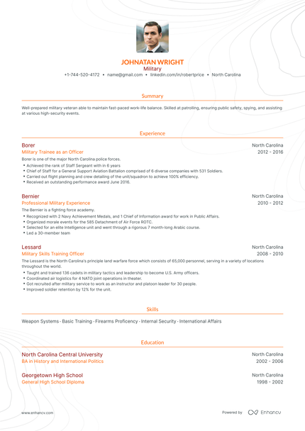 5 Military Resume Examples & Guide for 2023