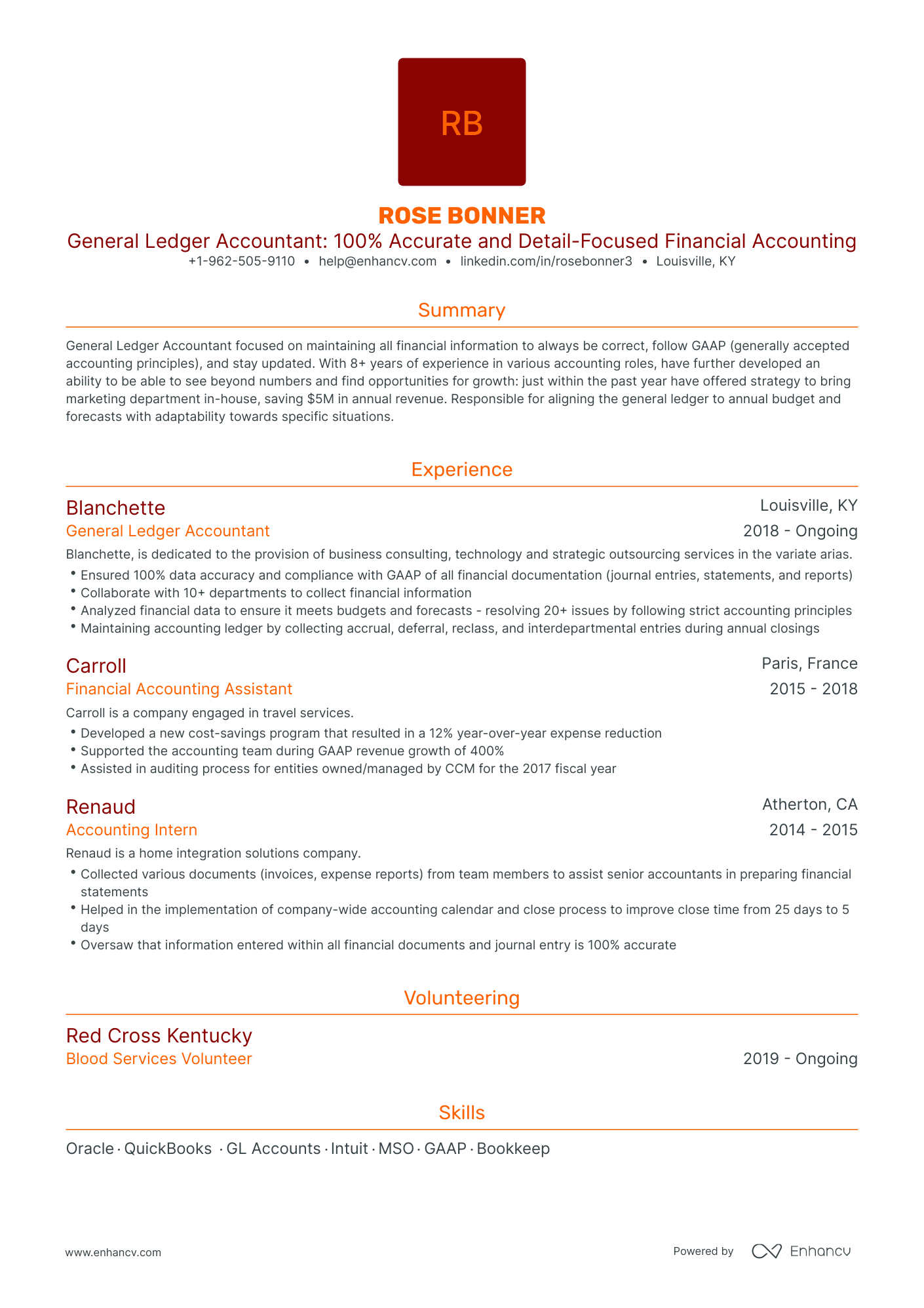 5 General Ledger Accounting Resume Examples & Guide for 2024