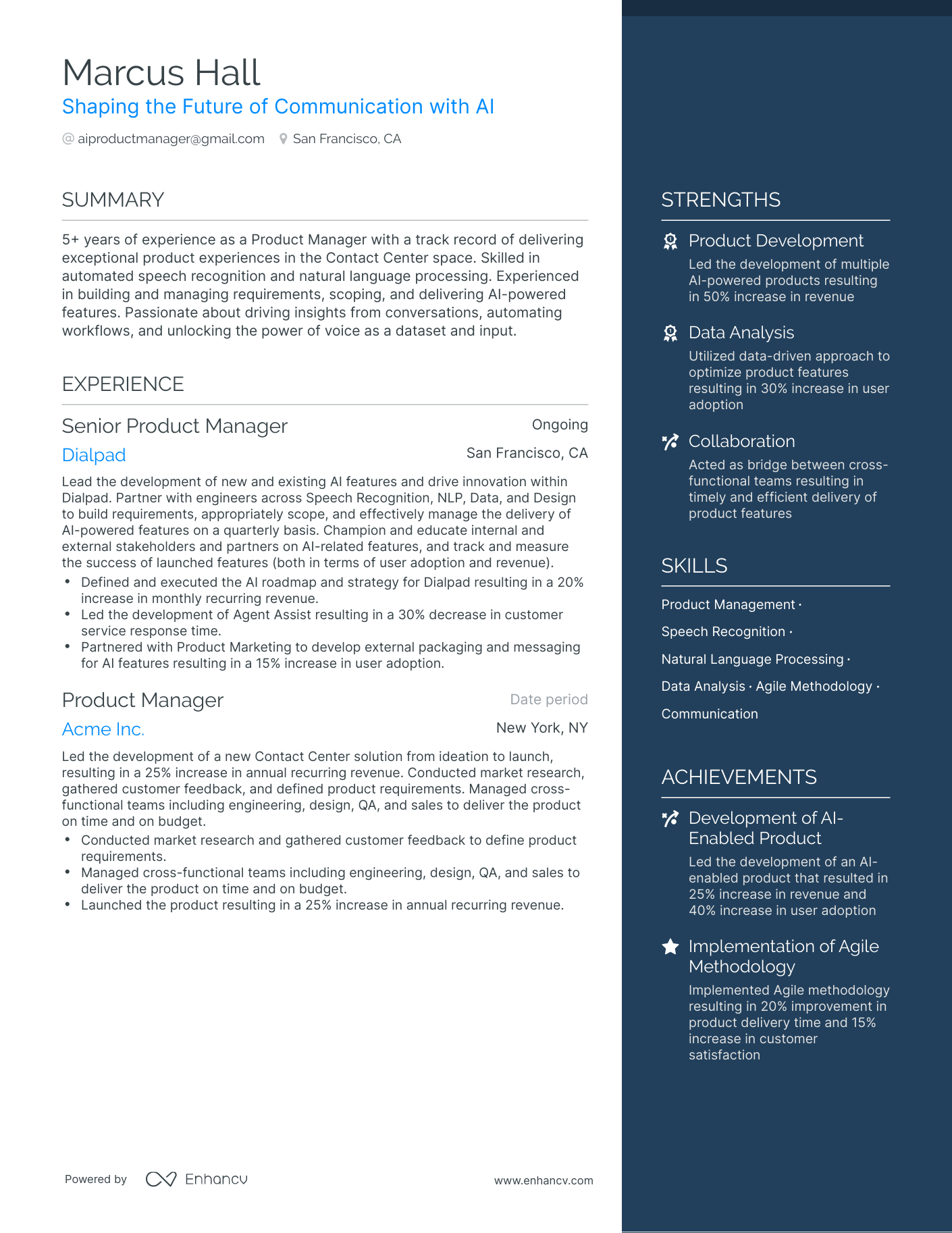 5 AI Product Manager Resume Examples & Guide for 2023