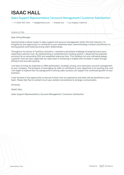 14 Professional Sales Representative Cover Letter Examples and Template ...